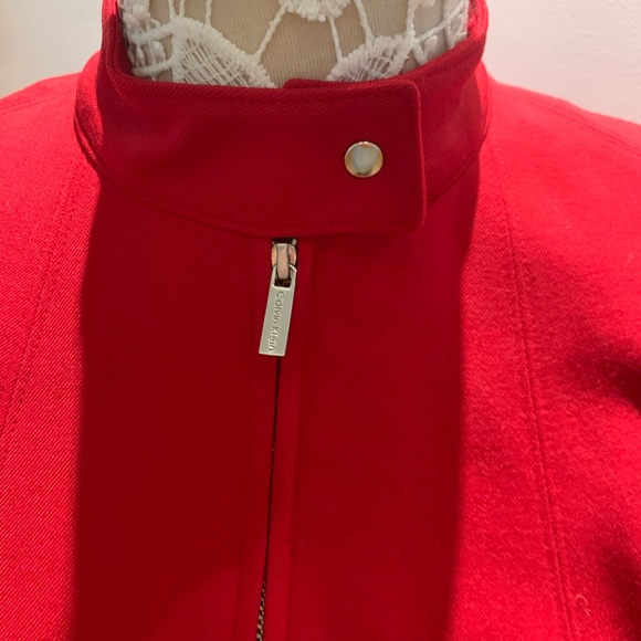Calvin Klein | Jackets & Coats | Pre Owned Calvin Klein Red Jacket ...